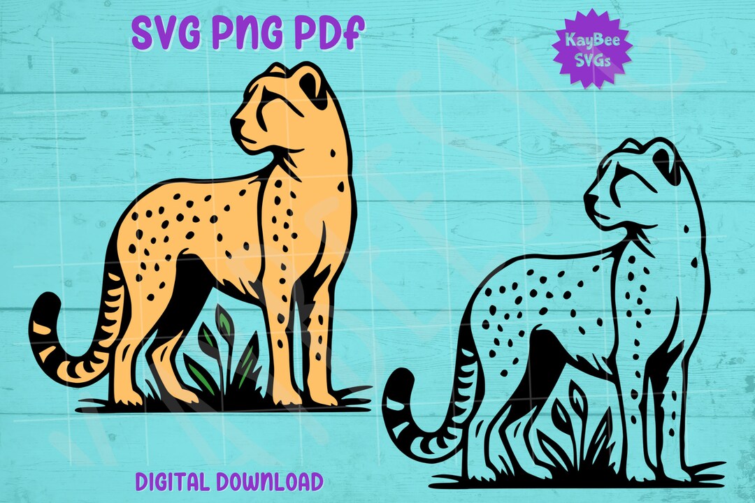 Cheetah SVG PNG PDF Clipart Digital Cut File Download for Cricut ...