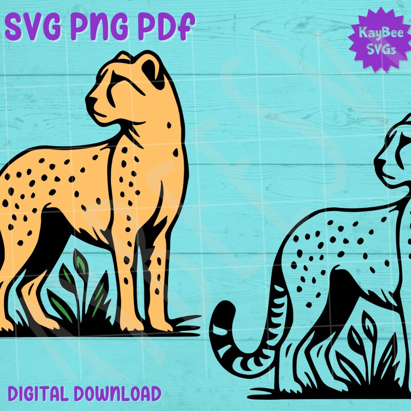 Cheetah Vector - Etsy
