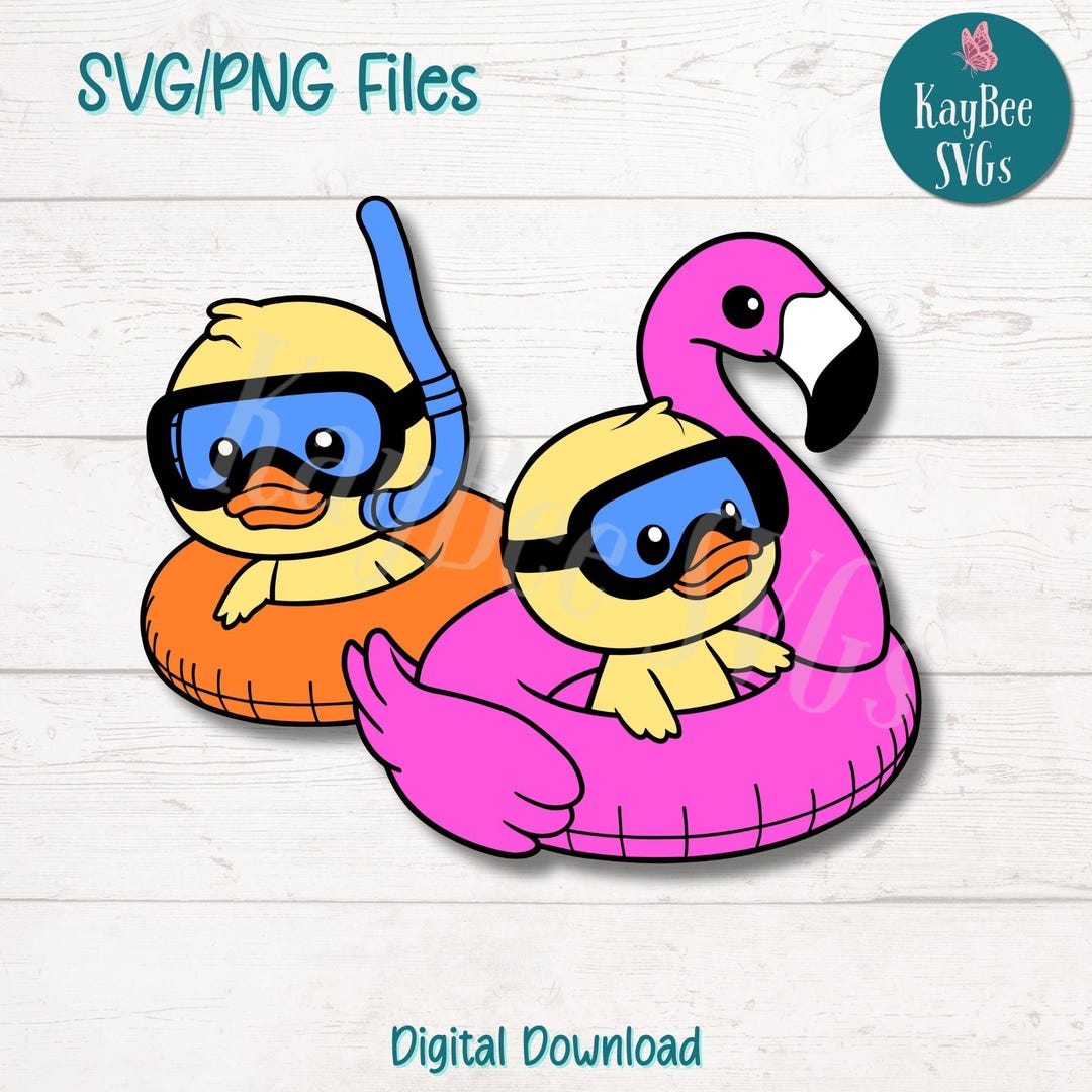 Duckling Pool Party SVG PNG Cut Files for Cricut Silhouette Digital ...