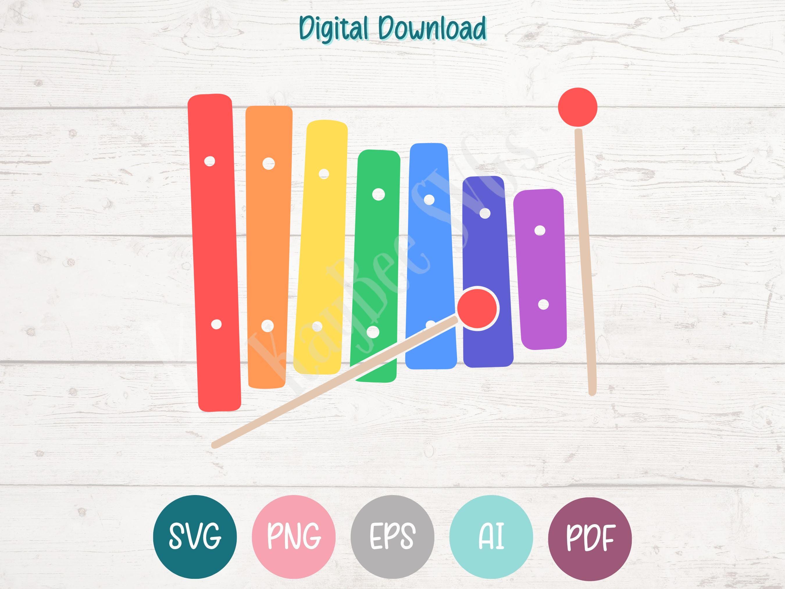 Xylophone SVG PNG Clipart Cut Files for Cricut, Silhouette, Laser ...