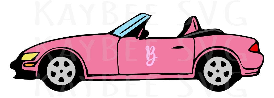 Pink Convertible Sports Car SVG PNG JPG Clipart - Etsy