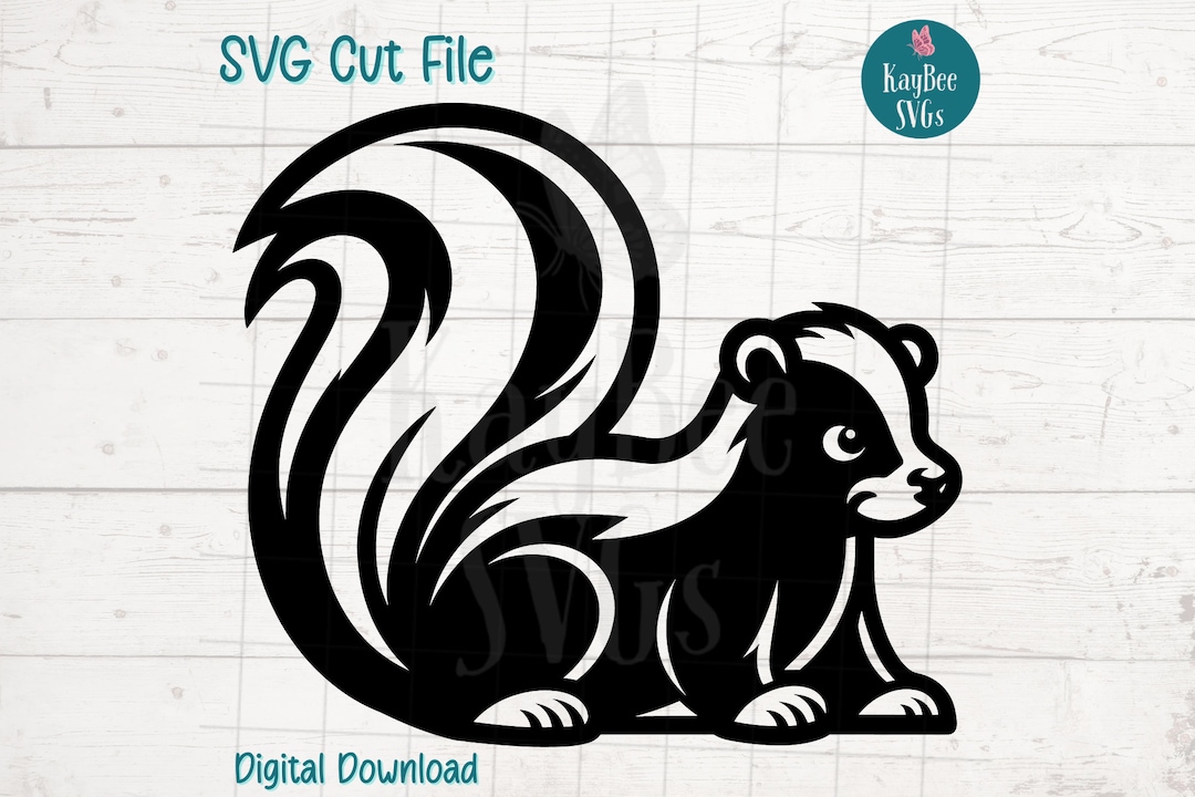 Skunk SVG Cut File for Cricut, Silhouette, Digital Download, Printable Clipart, Commercial Use ...