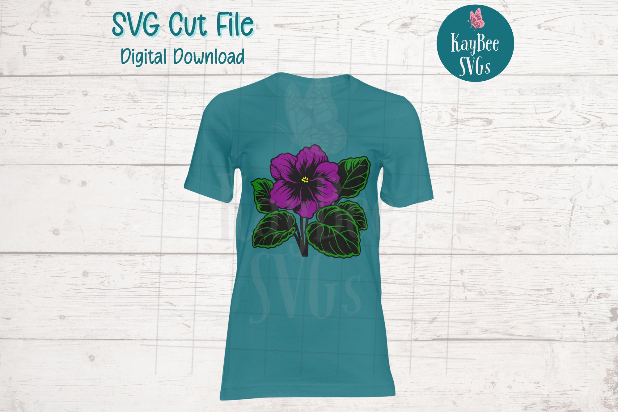 African Violet SVG: Clipart Cut Files for Cricut, Silhouette, Laser ...