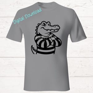 Funny Alligator in Prison Stripes SVG PNG, Cartoon Crocodile Jail ...