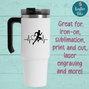 Heartbeat With Runner SVG PNG Cut Files for Cricut, Silhouette Digital ...
