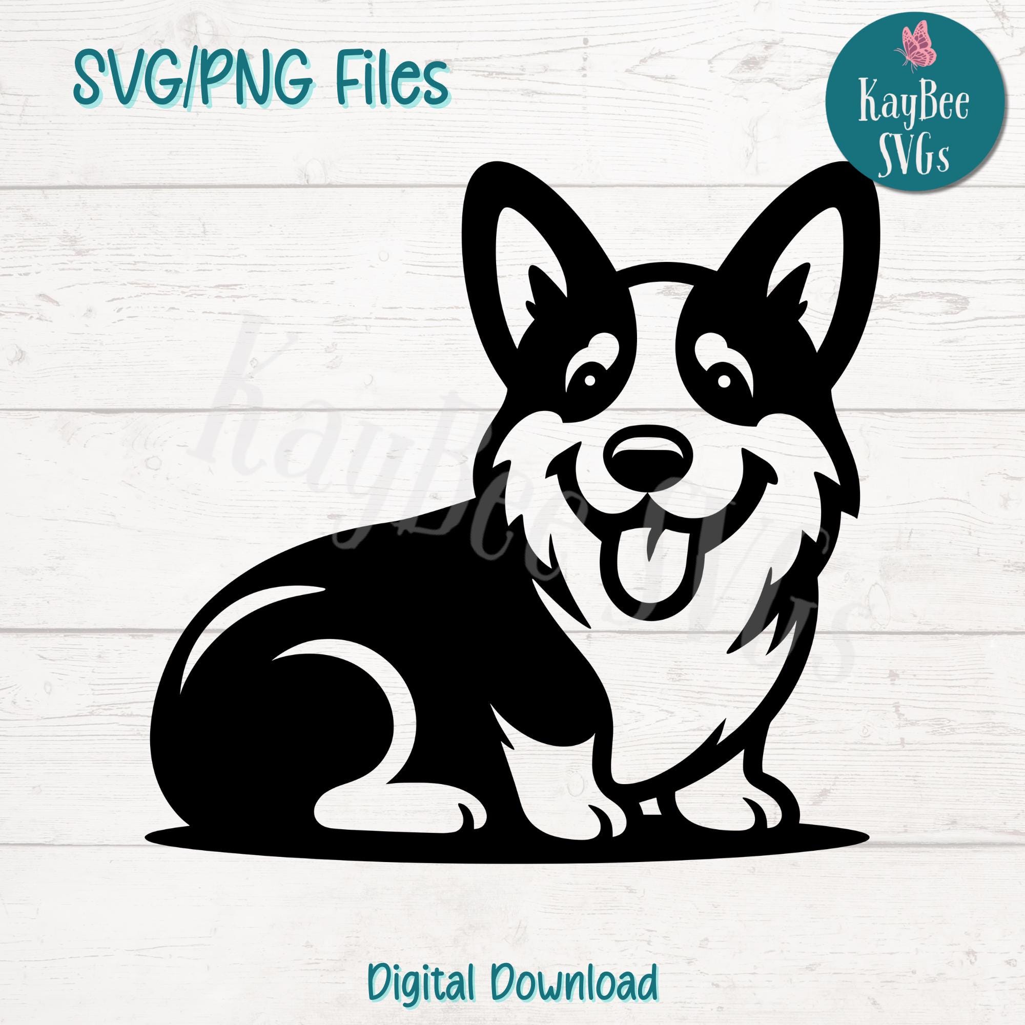 Corgi Tongue Out SVG PNG Cut Files, Commercial Use (digital Download ...