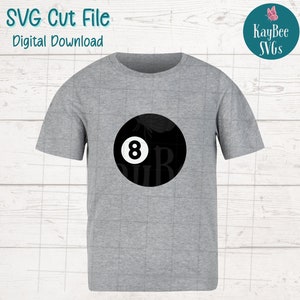 Billiards 8 Ball SVG Cut File for Cricut, Silhouette, Digital Download ...