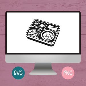 Lunch Tray SVG PNG School Cafeteria Meal Clip Art for Kids Lunchbox ...