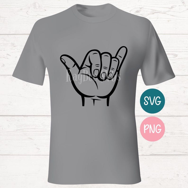 Shaka Hand SVG PNG Clipart Cut Files for Cricut, Silhouette, Laser ...