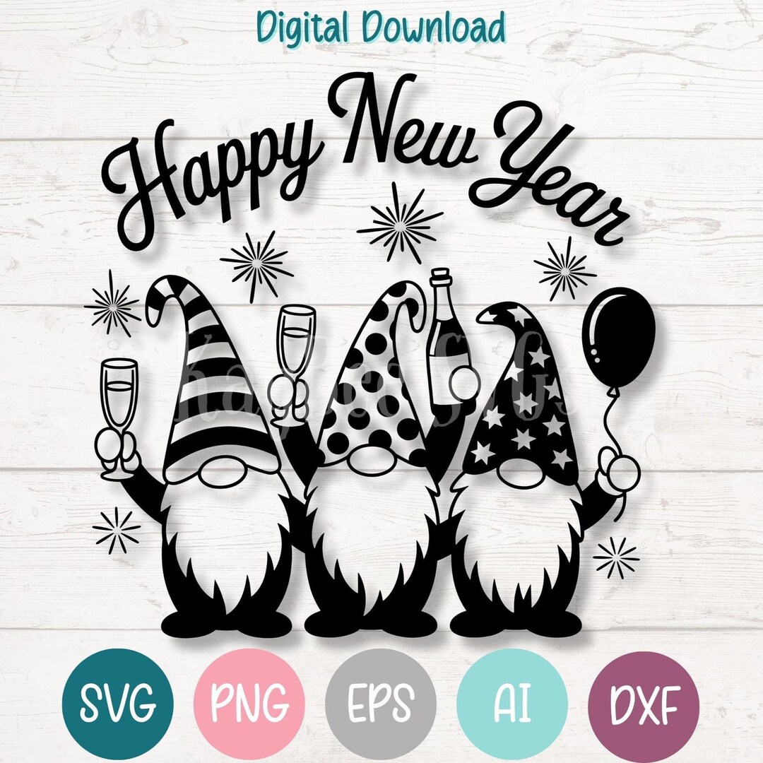 Happy New Year Gnomes SVG, PNG, Cricut Cut Files (digital Download) - Etsy