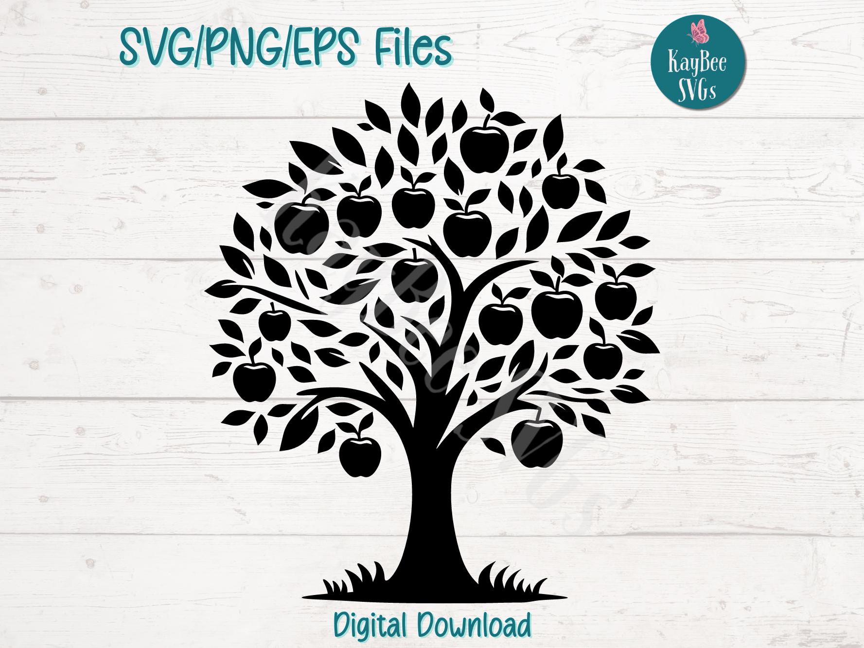 Apple Tree SVG PNG Clipart Cut Files for Cricut, Silhouette, Laser ...