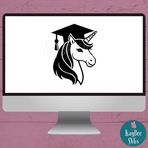Unicorn in Graduation Cap SVG PNG Cut Files for Cricut, Silhouette ...