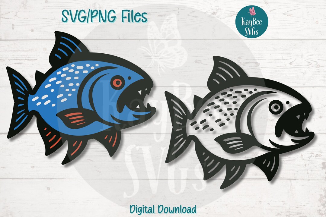 Piranha Fish SVG PNG Cut File for Cricut, Silhouette, Sublimation ...