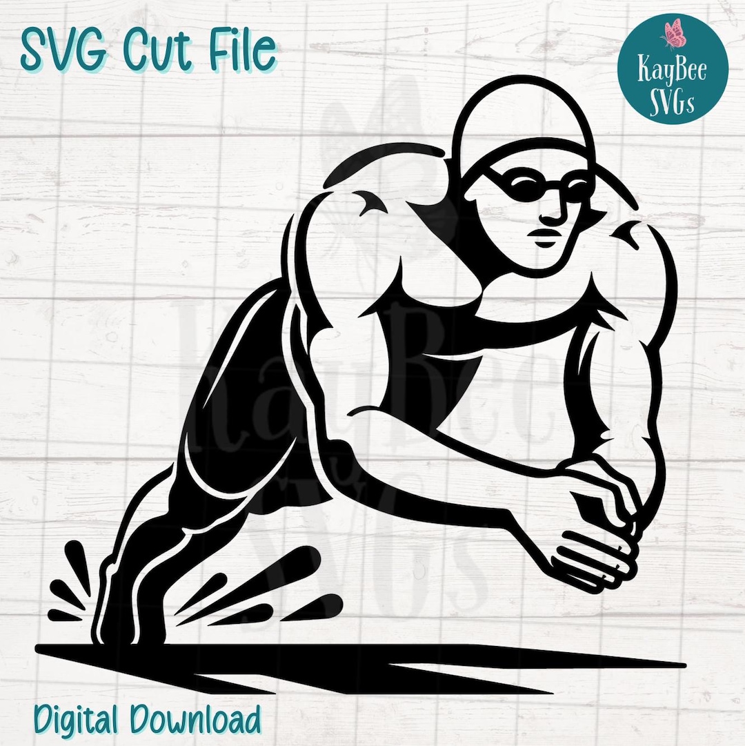 Competitive Swimmer SVG PNG Cut File for Cricut, Silhouette ...