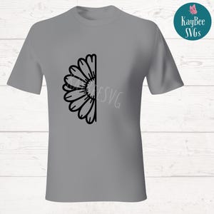 Half Daisy SVG PNG Clipart Cut Files for Cricut, Silhouette, Laser ...