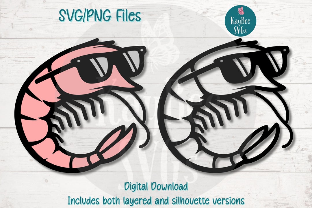 Cool Shrimp SVG | PNG Cut Files for Cricut, Silhouette, Digital ...