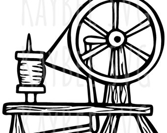 Spinning Wheel Filled Digitized Machine Embroidery Design - Etsy