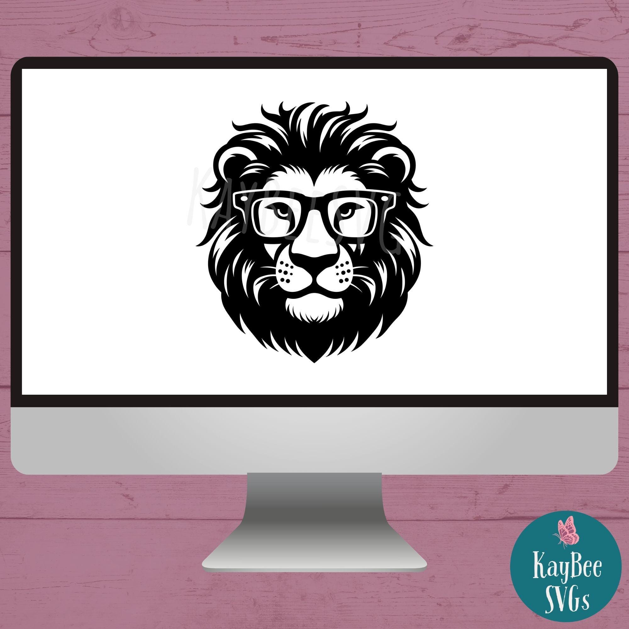 Lion With Glasses SVG, PNG, Clipart (digital Download) - Etsy UK