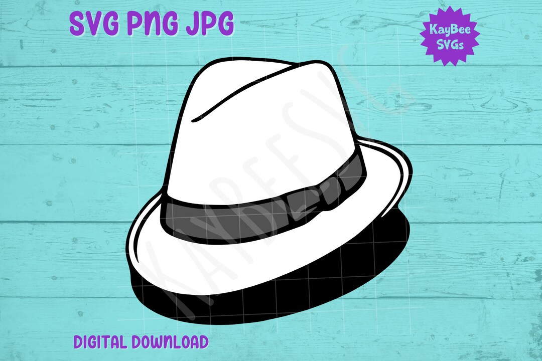 White Fedora Hat SVG PNG JPG Clipart Digital Cut File Download - Etsy
