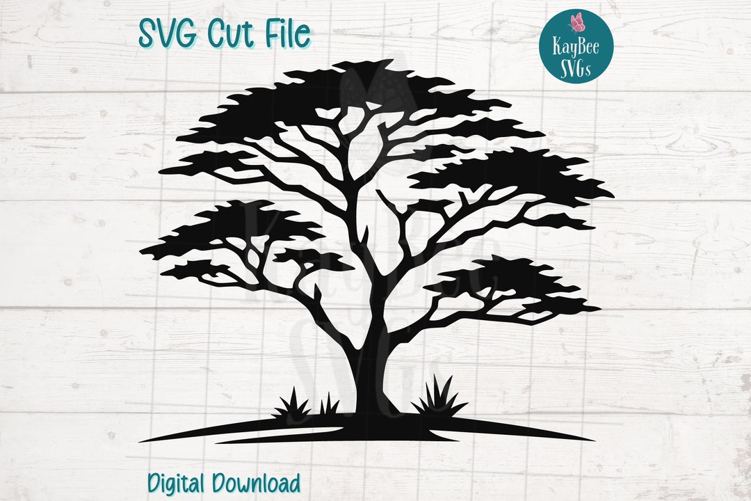 Acacia Tree SVG Digital Cut File for Cricut, Silhouette, Engraving ...