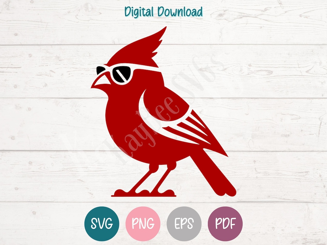 Cardinal With Sunglasses SVG PNG Clipart Cut Files for Cricut ...