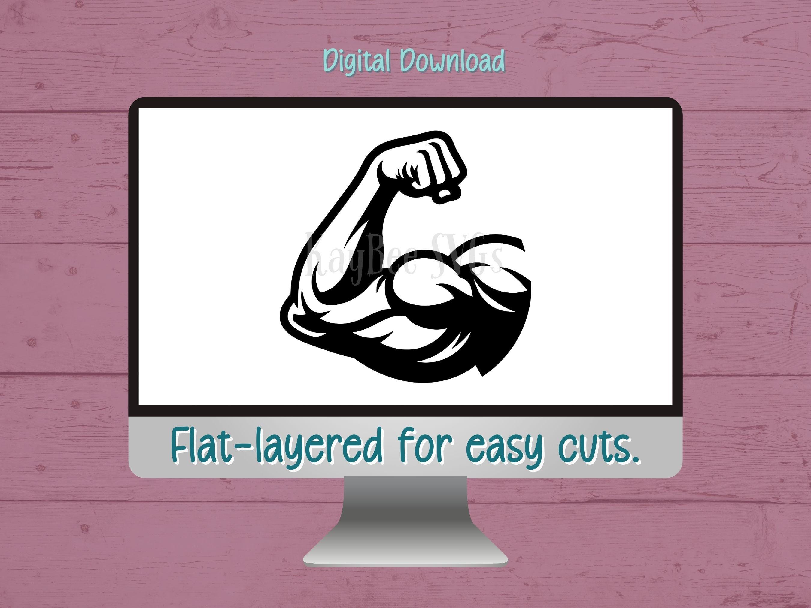 Arm Flexing Bicep Muscle SVG: Clipart Cut Files for Cricut, Silhouette ...