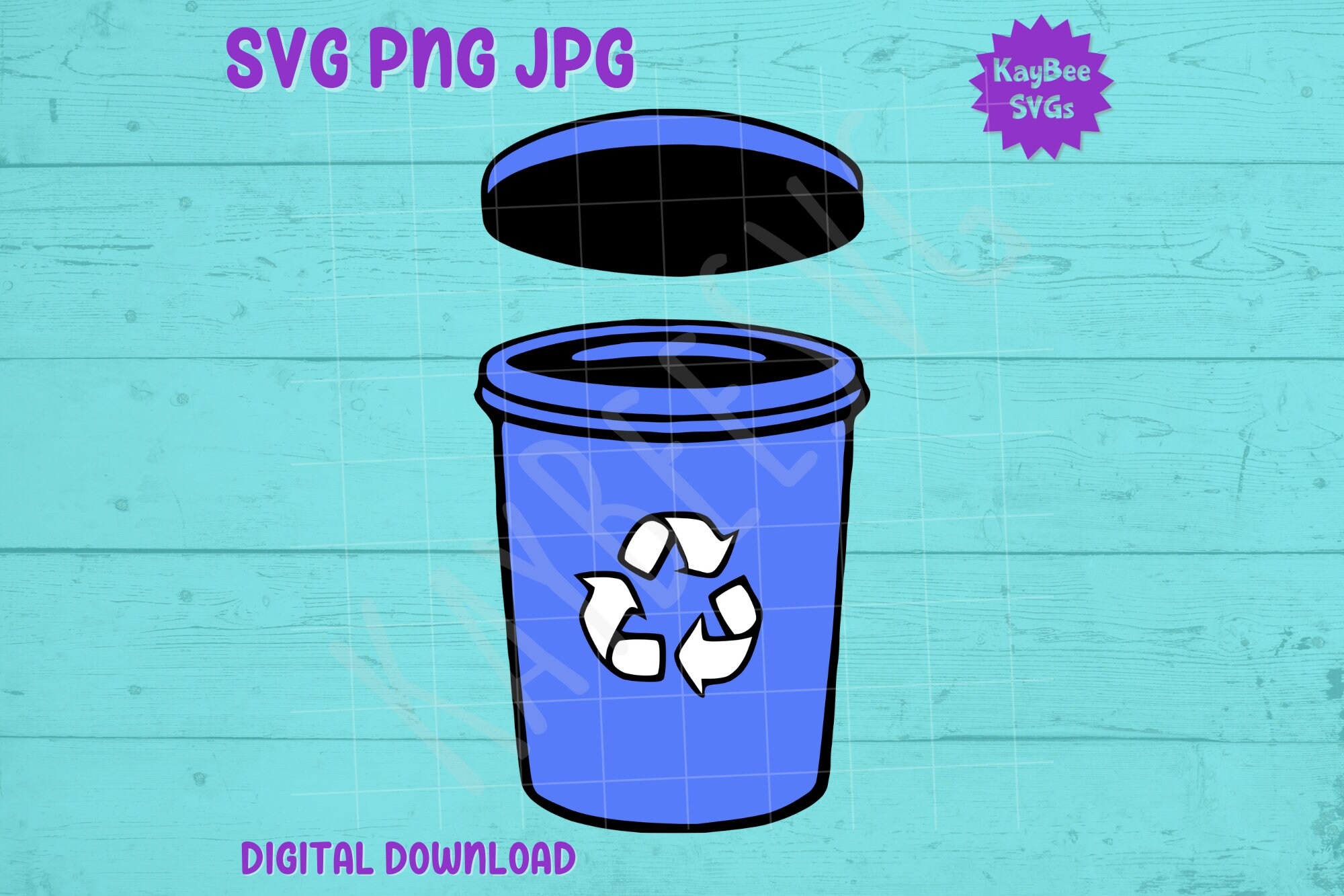 Blue Recycle Bin Clipart