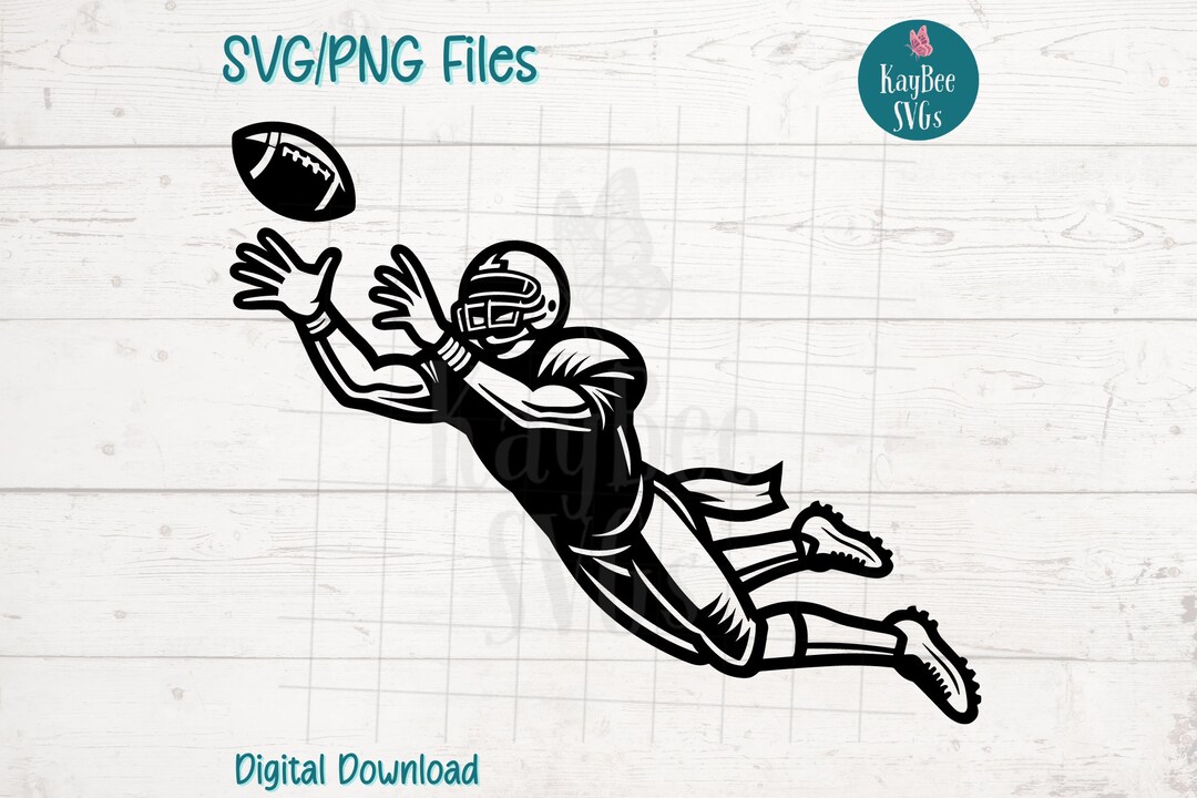 Wide Receiver Football SVG/PNG Cut Files for Cricut, Silhouette ...