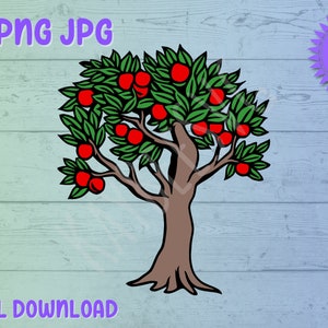 Apple Tree SVG PNG JPG Clipart Digital Cut File Download for Cricut ...