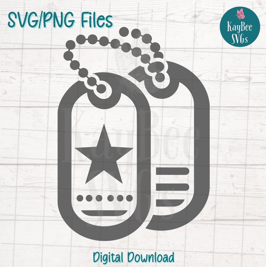 Military Dog Tags SVG PNG Cut Files for Cricut, Silhouette Digital ...