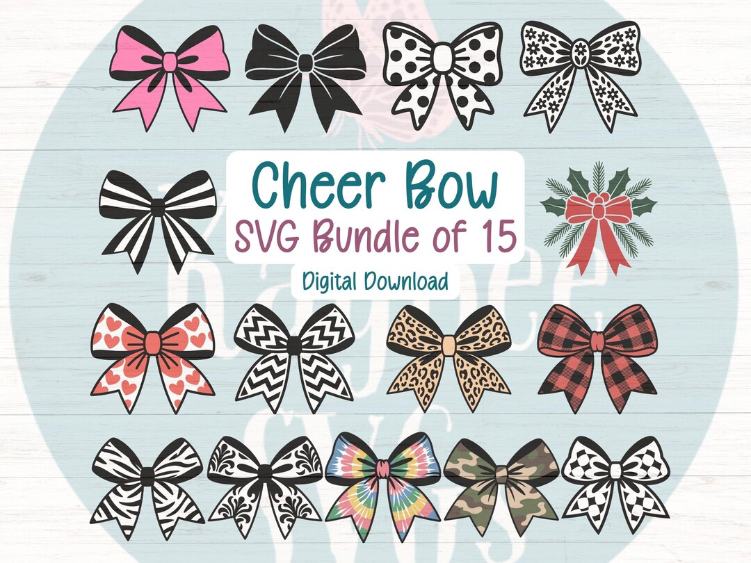 Cheer Bow SVG Bundle, 15 Cut Files (digital) - Etsy