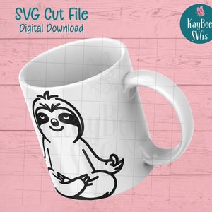 Meditating Sloth SVG Cut File for Cricut, Silhouette, Digital Download ...
