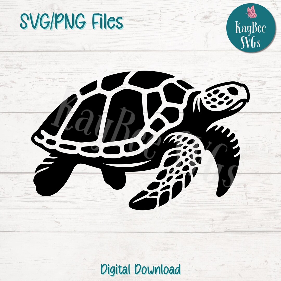 Loggerhead Turtle SVG PNG Ocean Reptile Clipart for Cricut, Silhouette ...