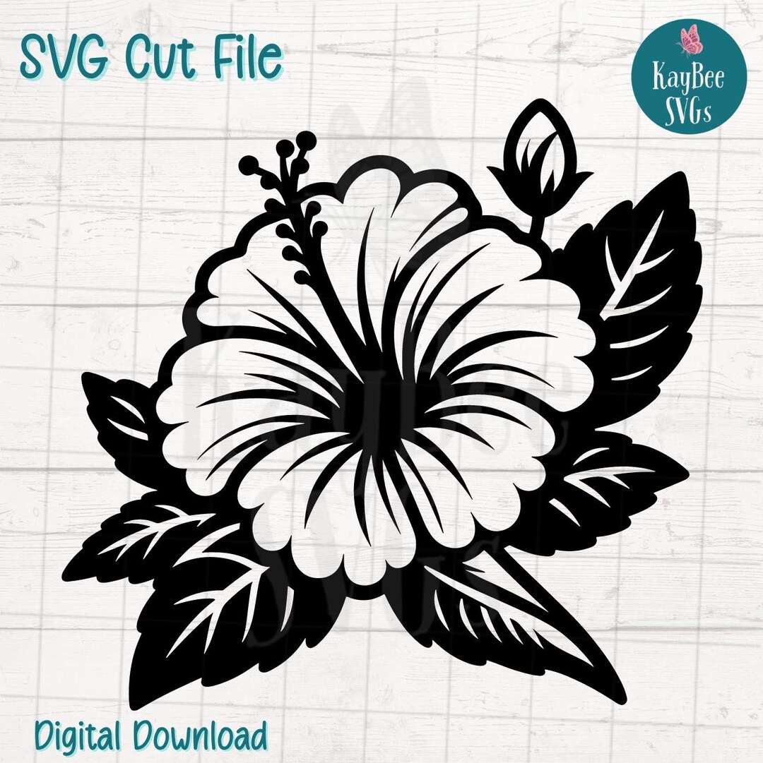 Hibiscus Flower SVG PNG Cut File for Cricut, Silhouette, Sublimation ...