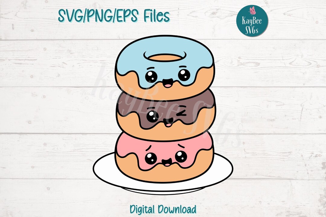 Stack of Donuts SVG PNG EPS Cut Files for Cricut, Digital Download ...