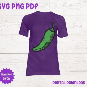 Jalapeño Pepper SVG PNG PDF Clipart Digital Cut File Download for ...