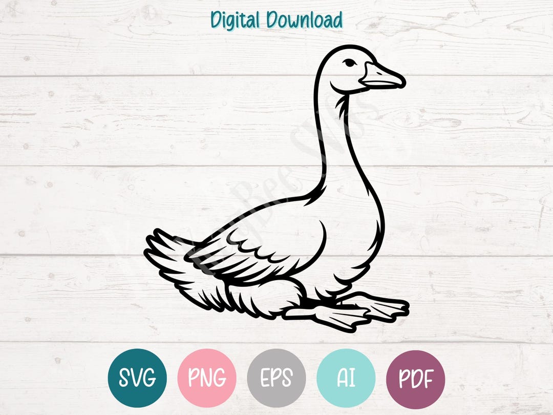 Sitting Goose SVG PNG Clipart Cut Files for Cricut, Silhouette, Laser ...