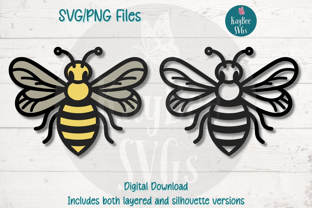 Honey Bee SVG PNG Cut Files for Cricut, Silhouette, Digital Download ...