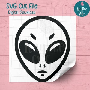 Alien Face SVG Cut File for Cricut, Silhouette, Digital Download ...
