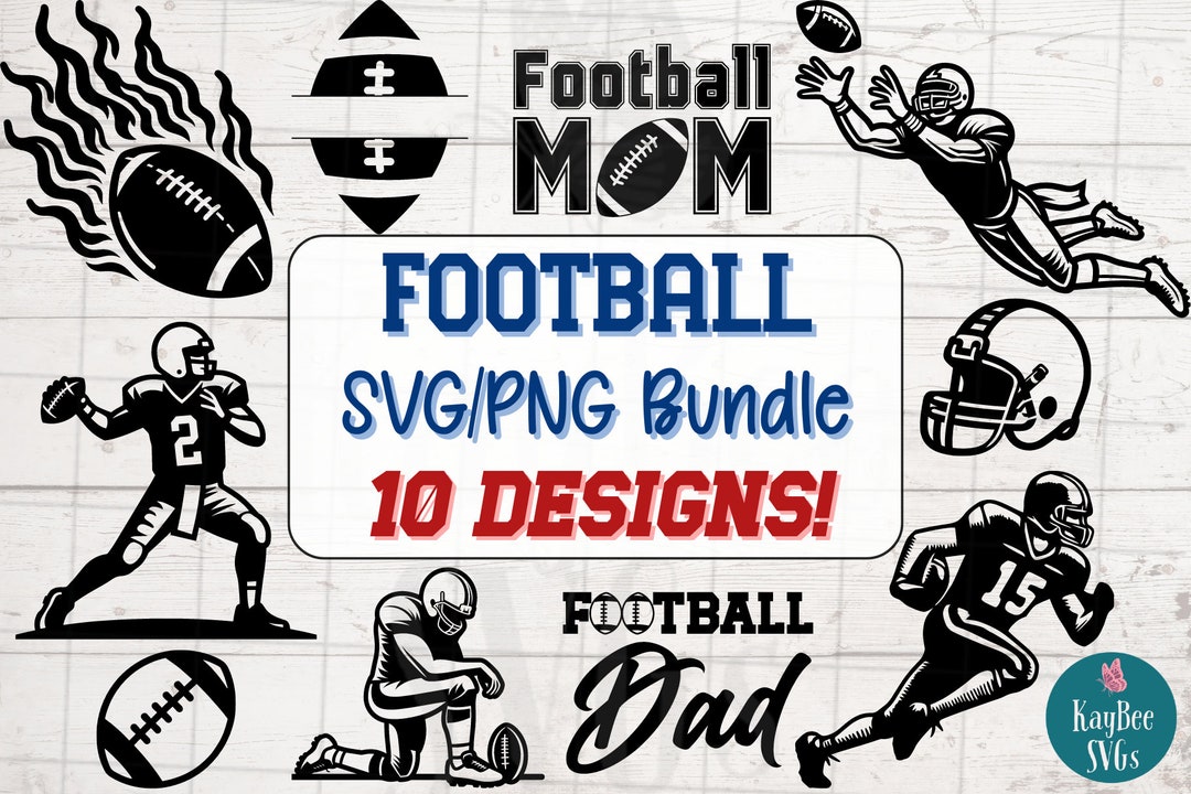 Football SVG Bundle: Clipart Cut Files for Cricut, Silhouette, Laser ...