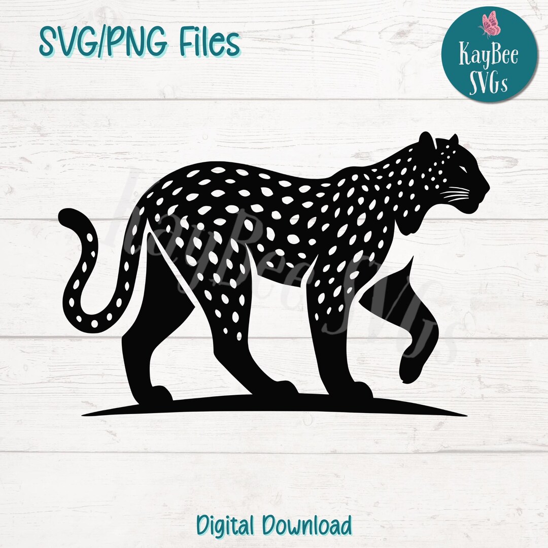 Leopard SVG PNG Cut Files for Cricut, Silhouette Digital Download ...