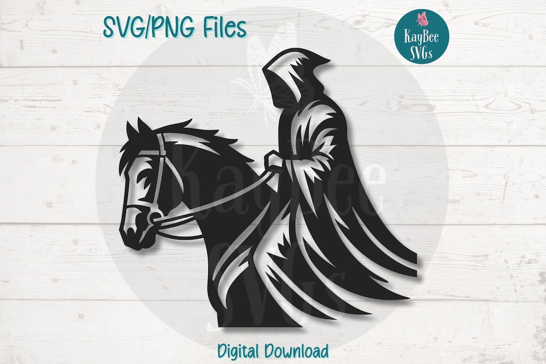 Hooded Horseman SVG PNG Clipart Cut Files for Cricut, Silhouette, Laser ...