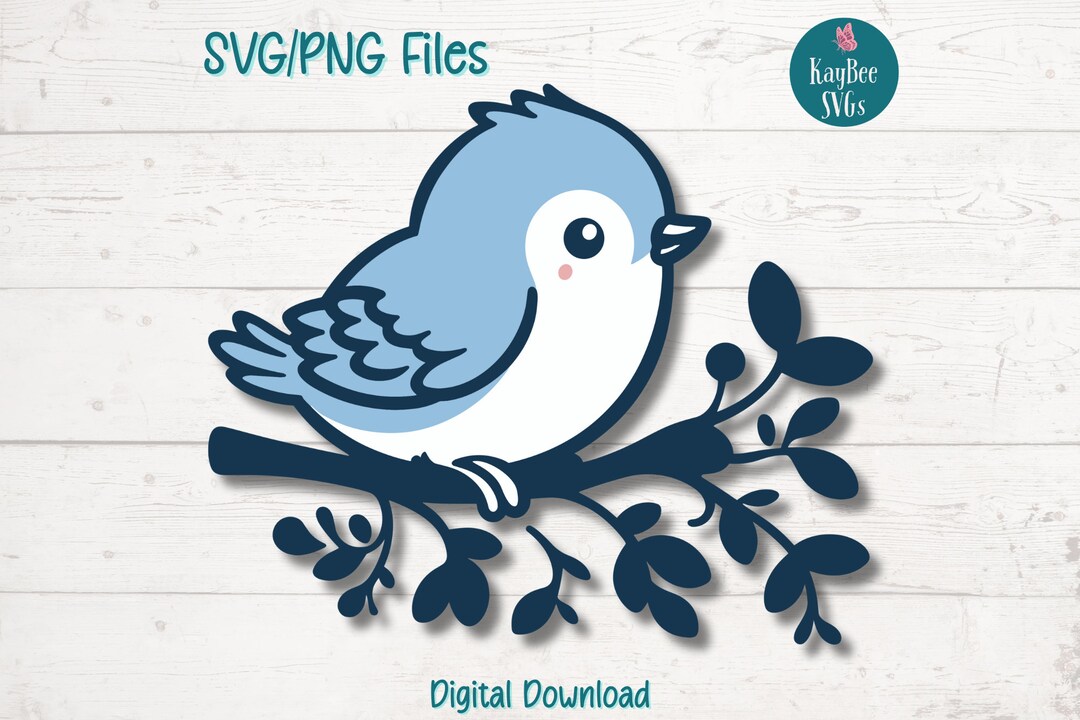 Cute Bluebird SVG: Clipart Cut Files for Cricut, Silhouette, Laser ...