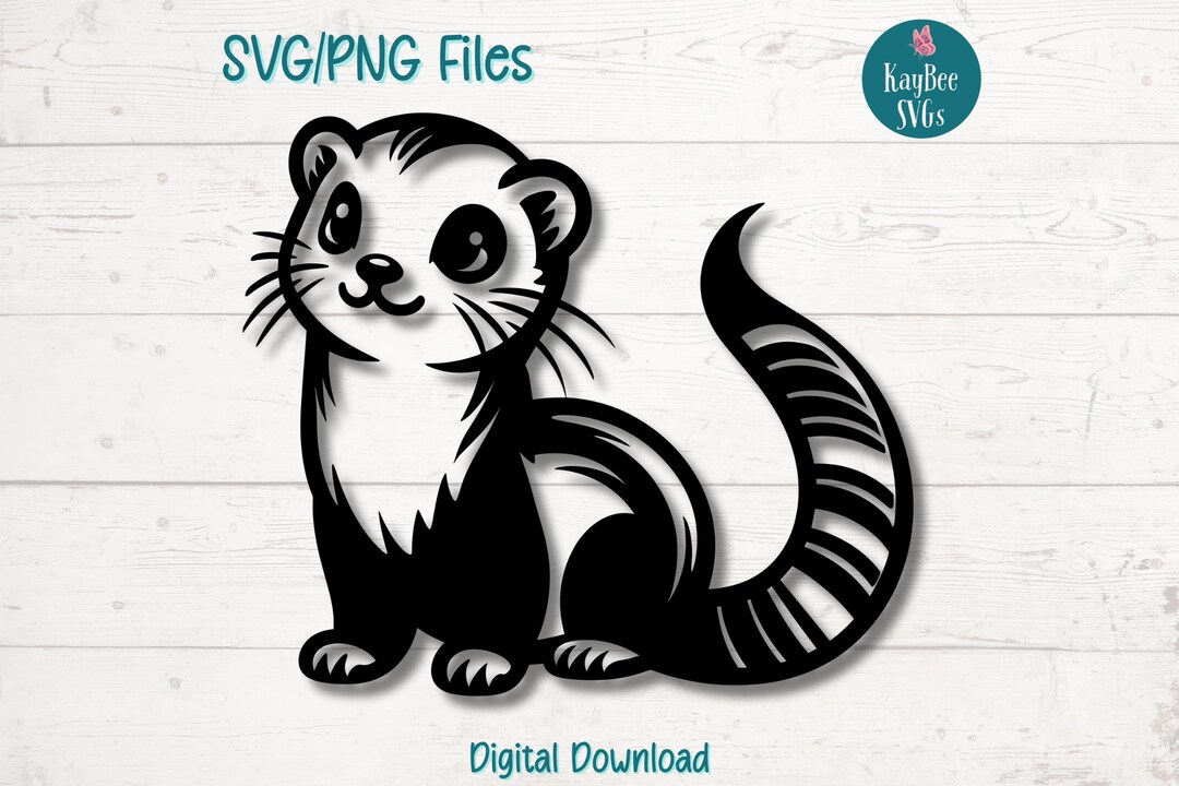 Cartoon Ferret SVG PNG Cut Files for Cricut, Silhouette Digital ...