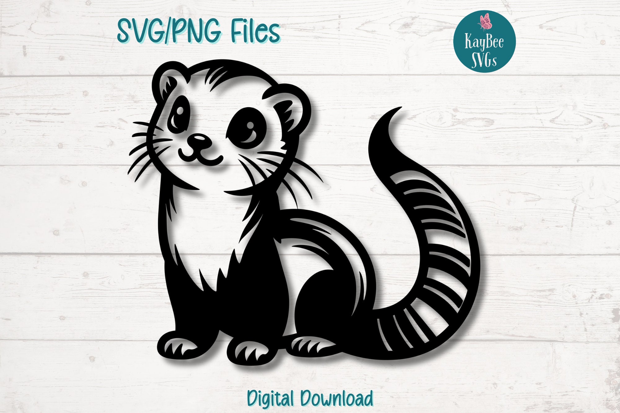 Cartoon Ferret SVG PNG Clipart Cut Files for Cricut, Silhouette, Laser ...