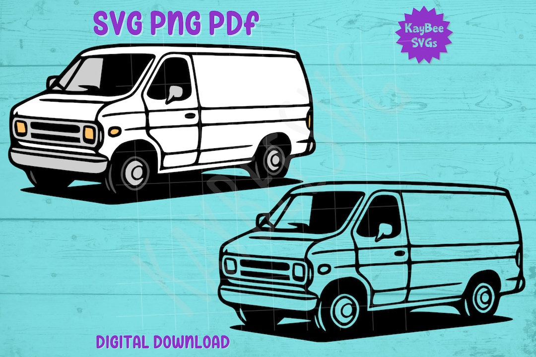 White Panel Van SVG PNG PDF Clipart Digital Cut File Download for ...