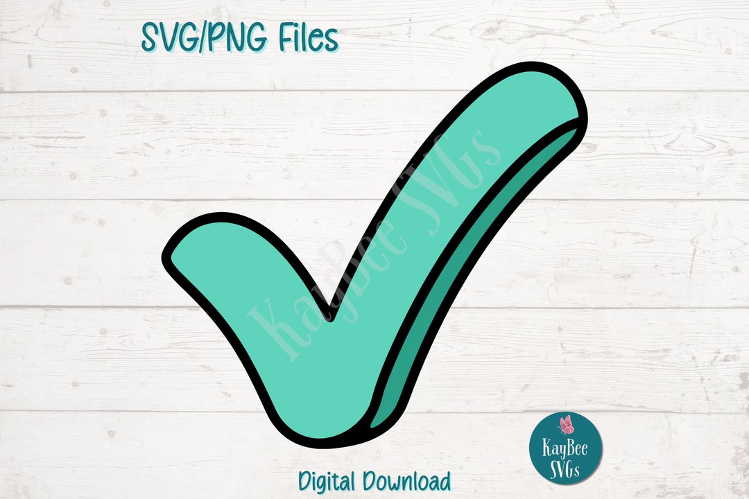 Checkmark SVG PNG Cut Files for Cricut, Silhouette, Digital Download ...