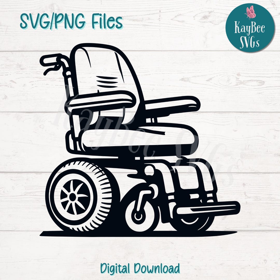 Motorized Wheelchair SVG PNG Clipart Cut Files for Cricut, Silhouette ...