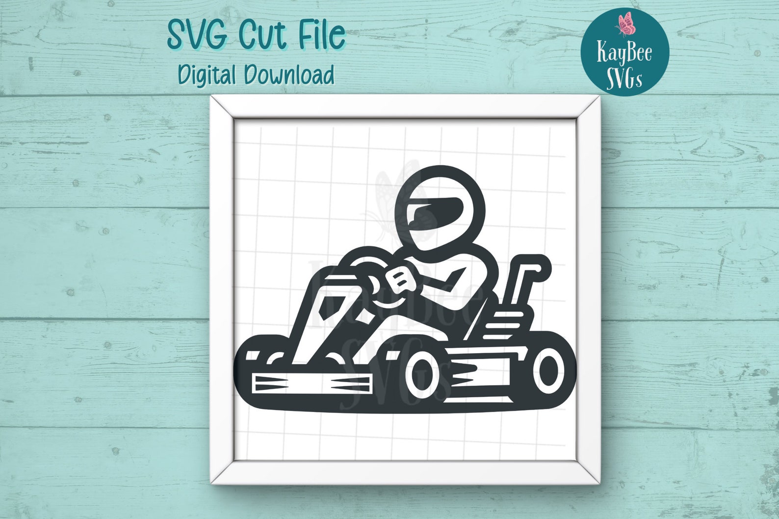 Go Kart SVG Digital Cut File for Cricut, Silhouette, Engraving ...