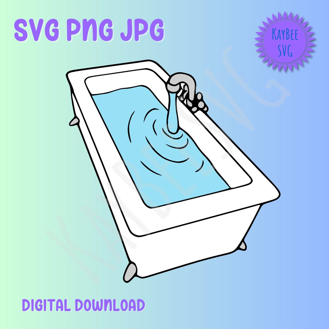 Bathtub SVG PNG JPG Clipart Digital Cut File Download for Cricut ...